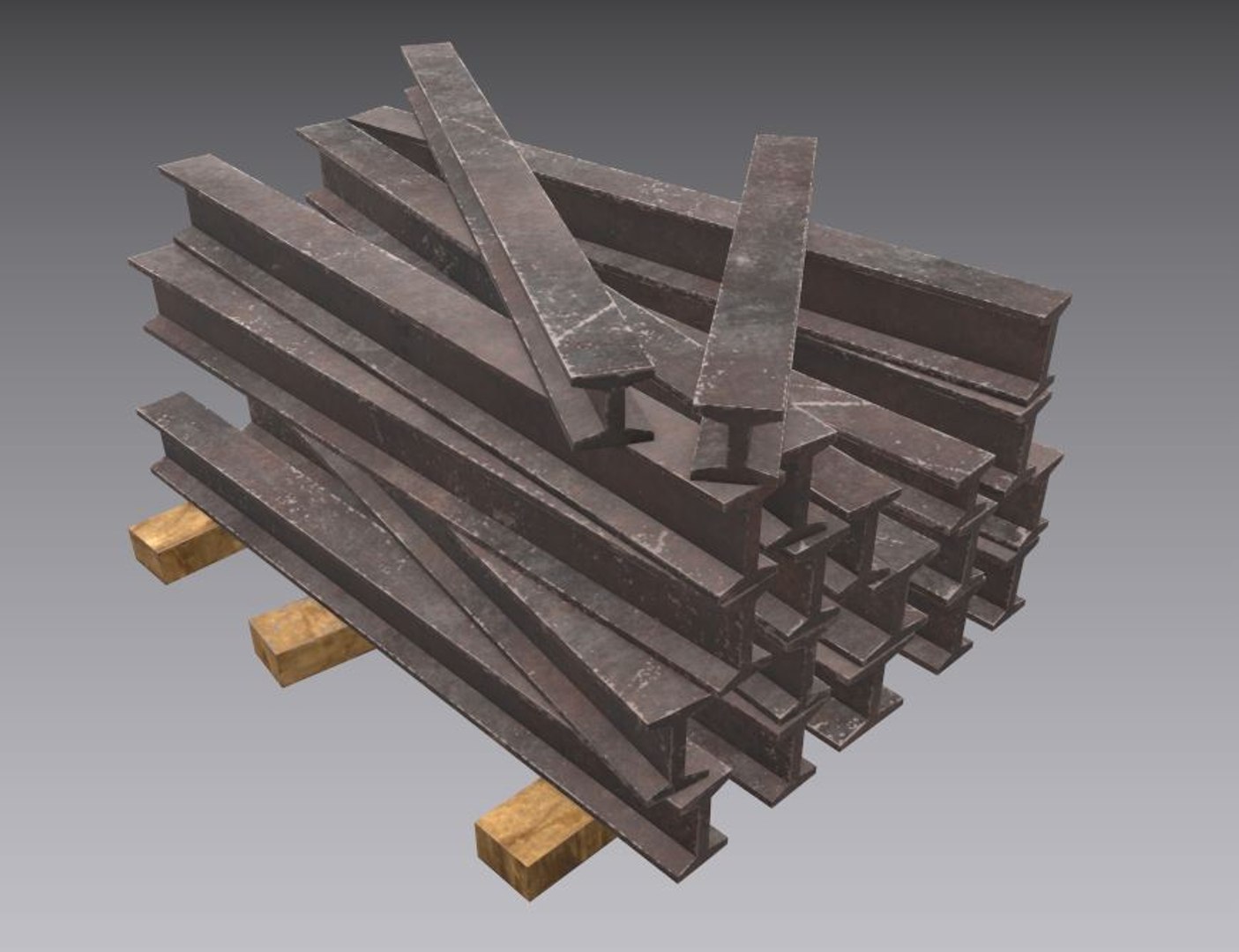 Stacked Cast Iron Beams 3D Model - TurboSquid 1521525