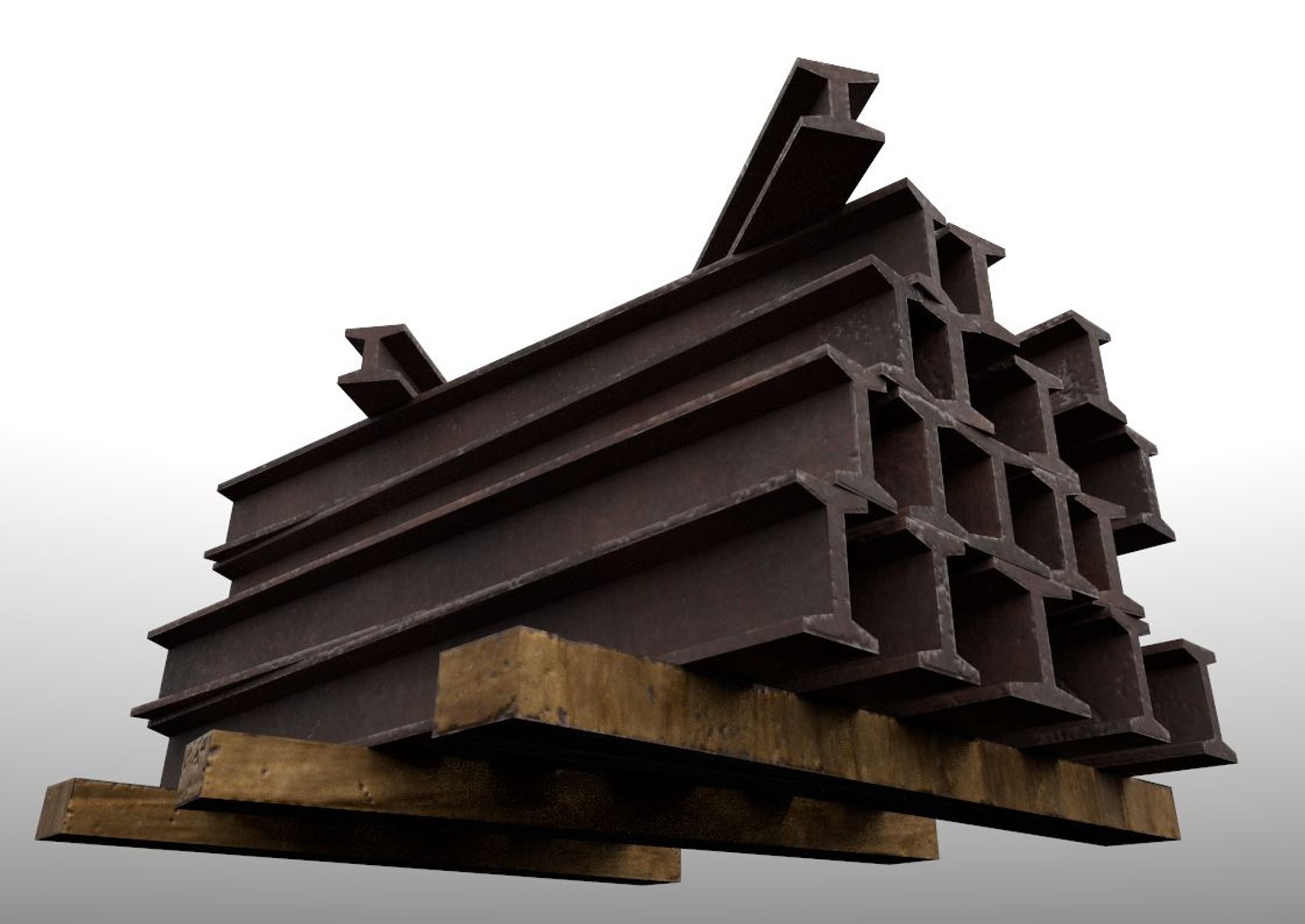 Stacked Cast Iron Beams 3D Model - TurboSquid 1521525