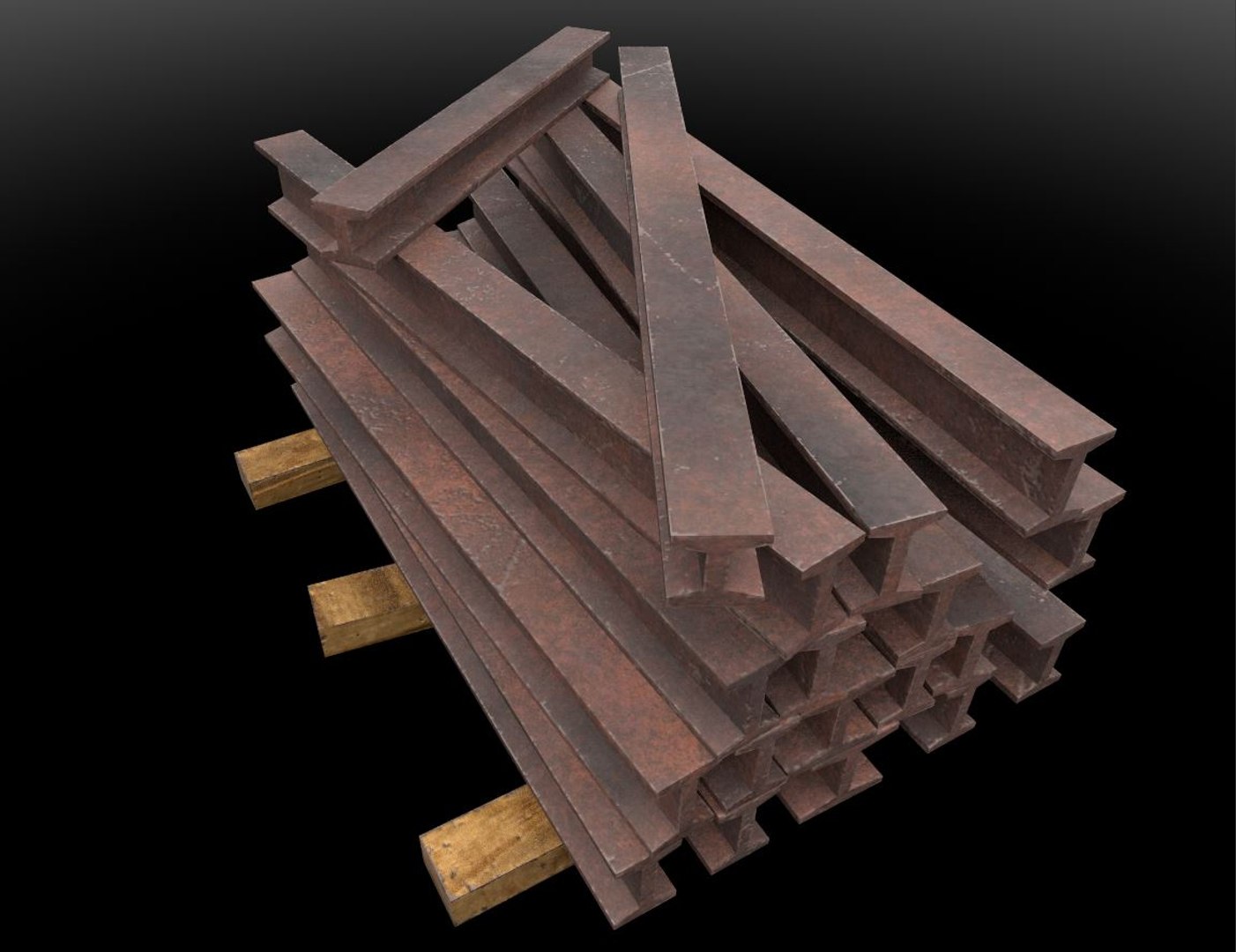 Stacked Cast Iron Beams 3D Model - TurboSquid 1521525
