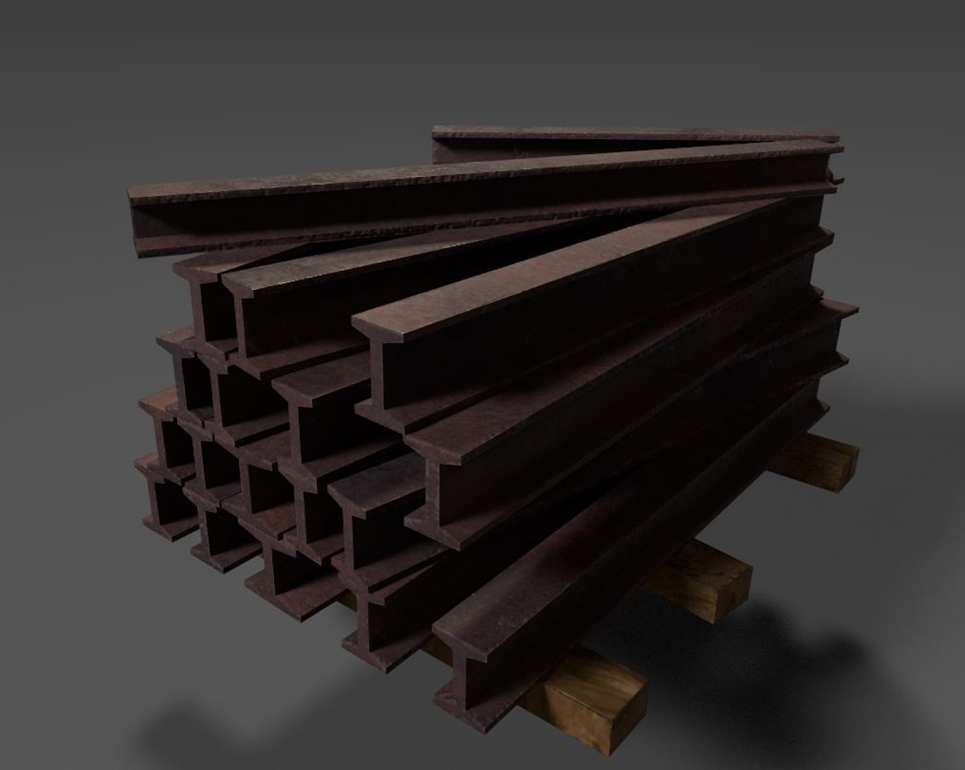 Stacked Cast Iron Beams 3D Model - TurboSquid 1521525