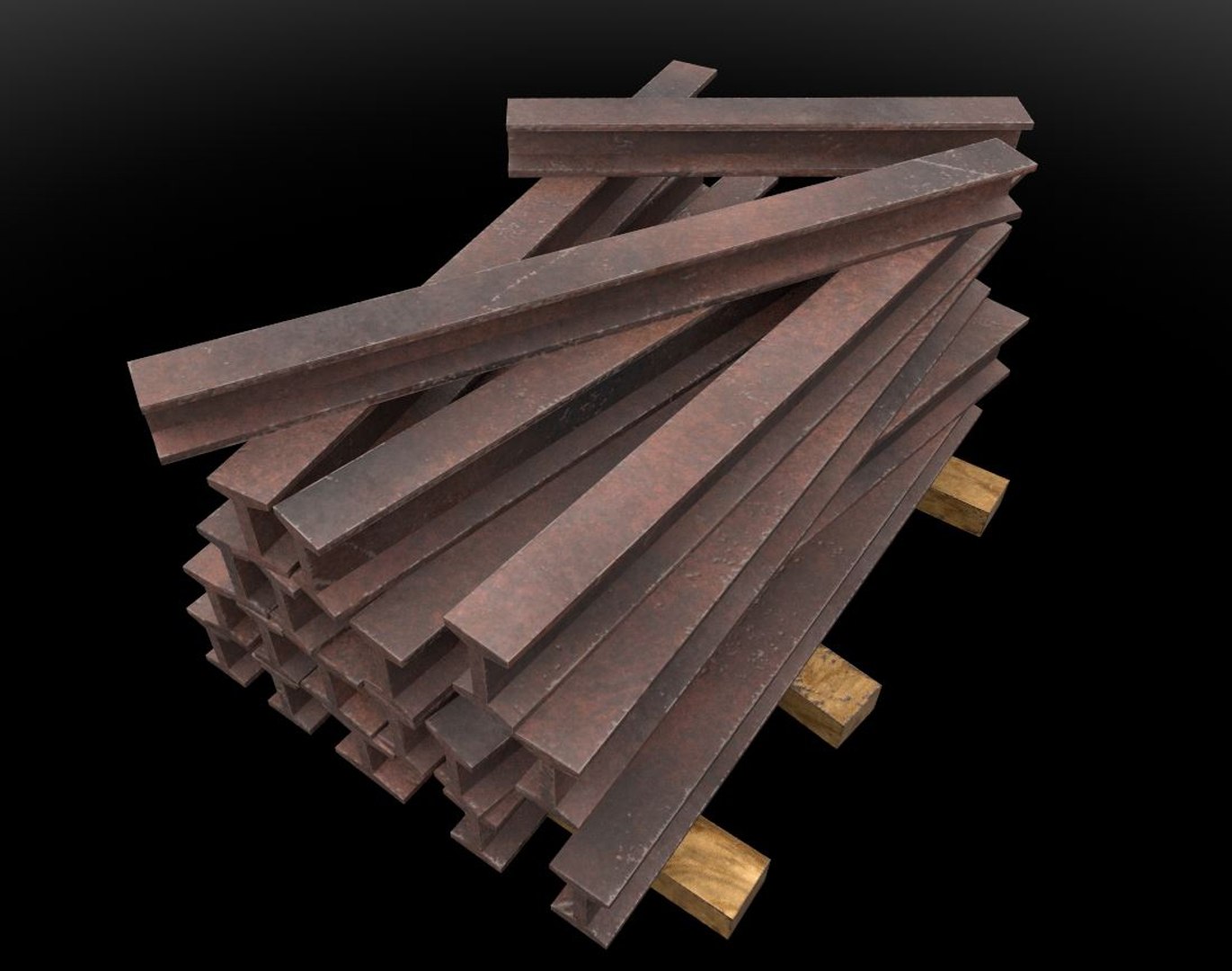 Stacked Cast Iron Beams 3D Model - TurboSquid 1521525