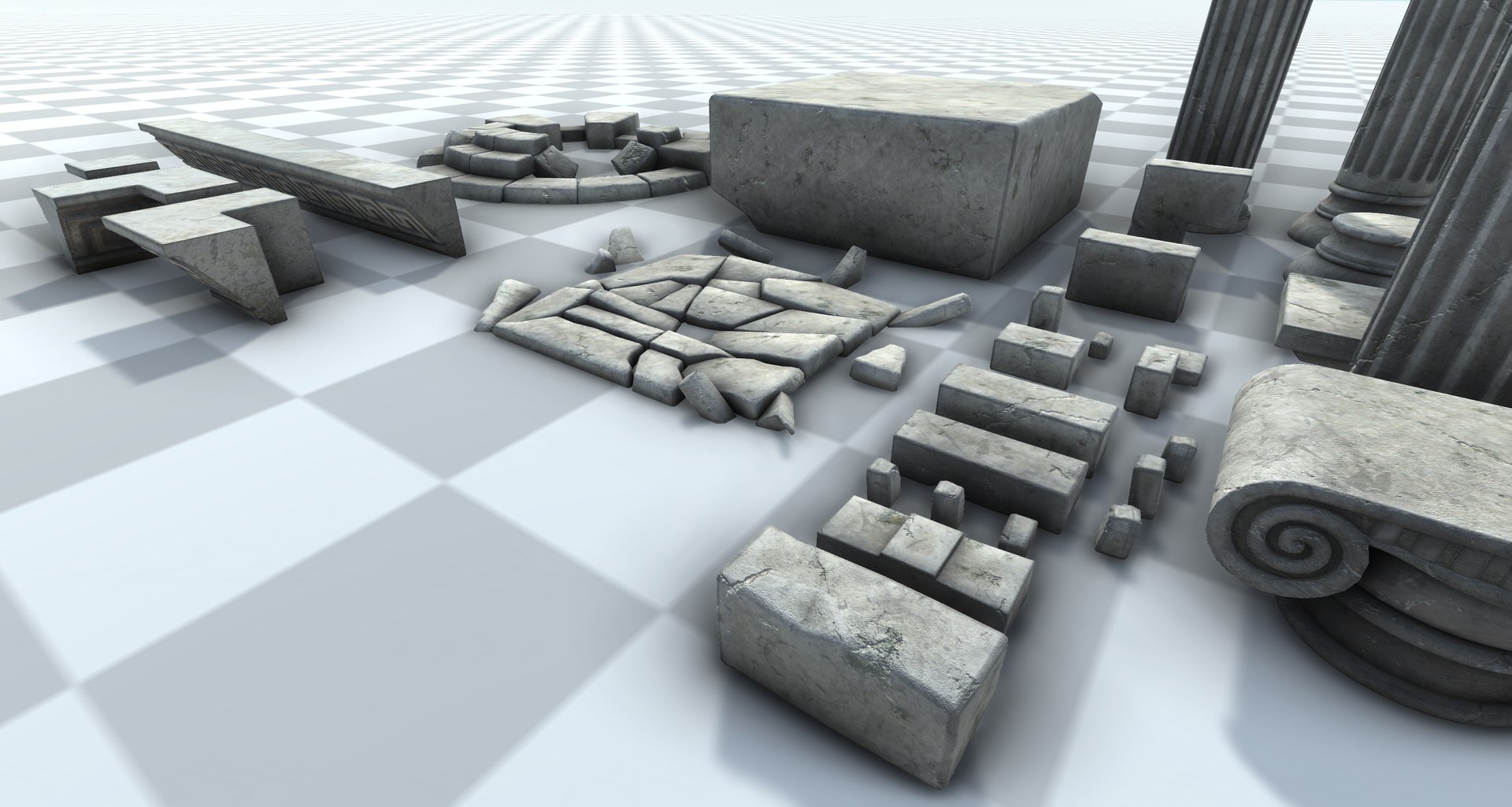 3D Temple Parts - TurboSquid 2158599