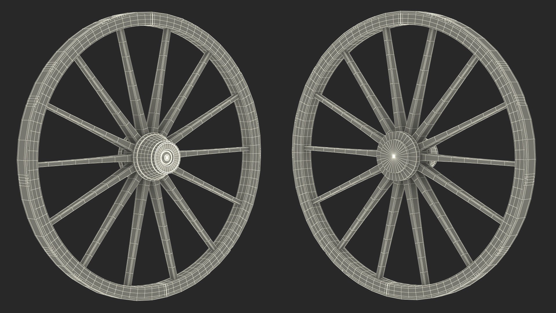 Rustic Old Wooden Wagon Wheel model - TurboSquid 2158695