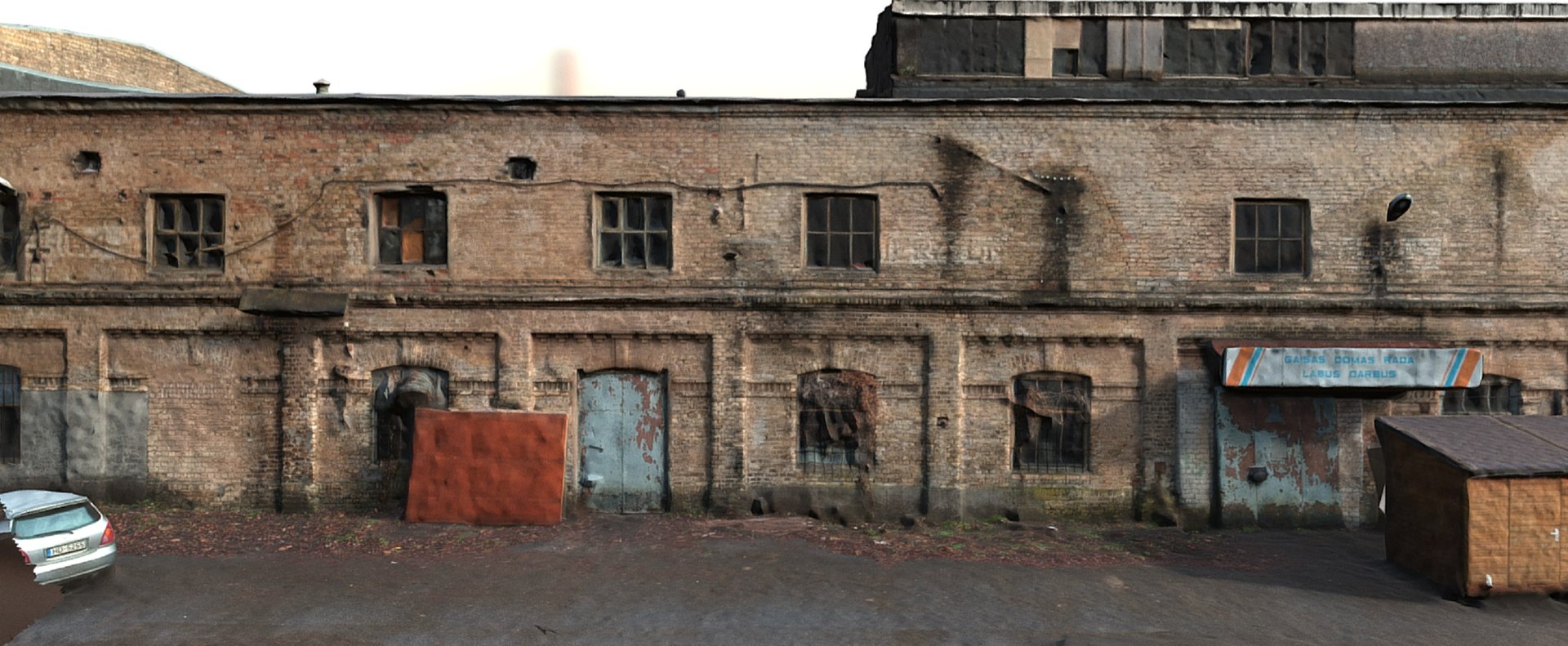 Old Factory Facade And Roof 3D - TurboSquid 1837519
