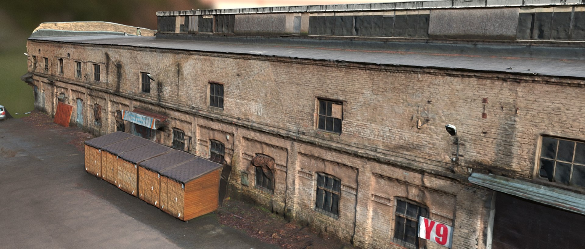 Old Factory Facade And Roof 3D - TurboSquid 1837519