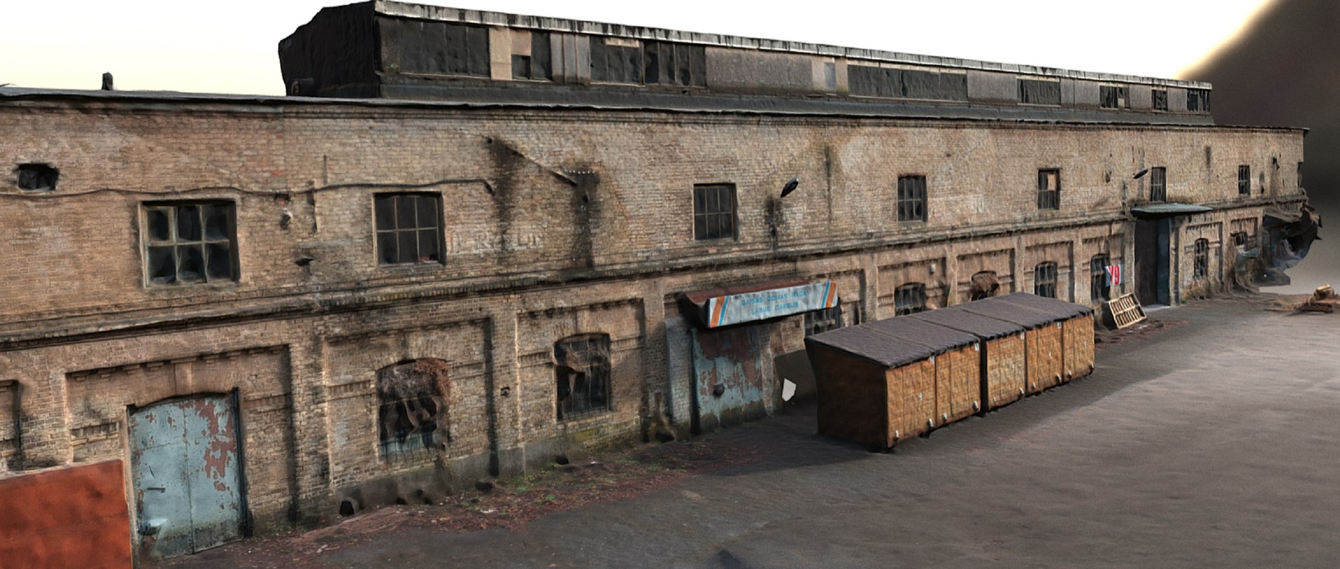 Old Factory Facade And Roof 3D - TurboSquid 1837519