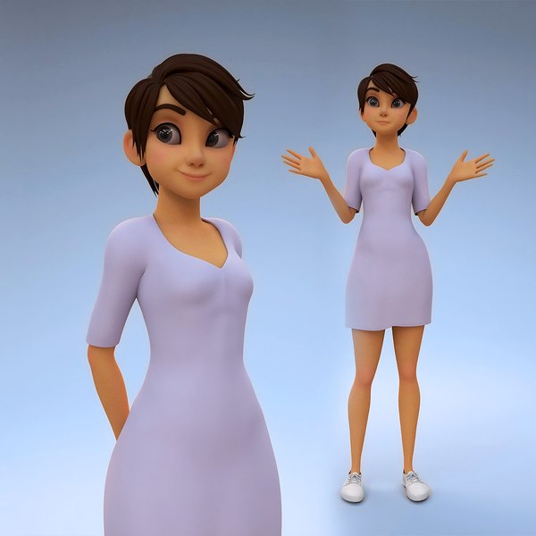 Modelo 3d Niña De Dibujos Animados Turbosquid 2099867