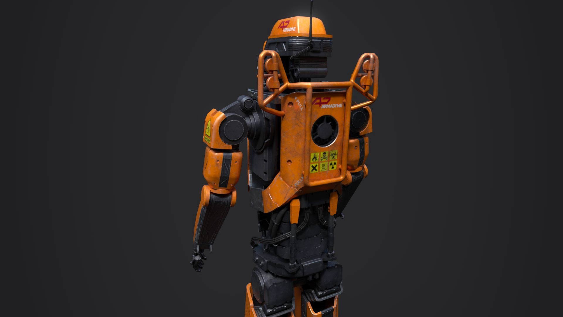 3D Elysium Droid Orange Skin - Factory Robot Model - TurboSquid 2067477