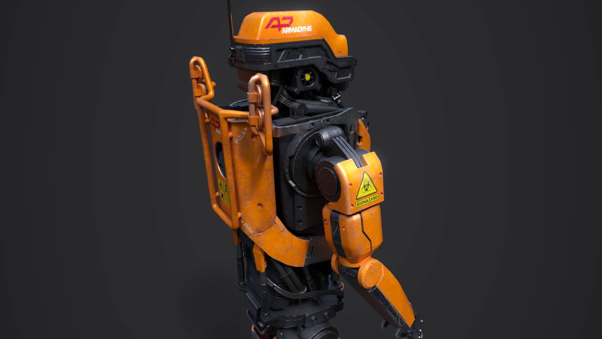 3D Elysium Droid Orange Skin - Factory Robot Model - TurboSquid 2067477