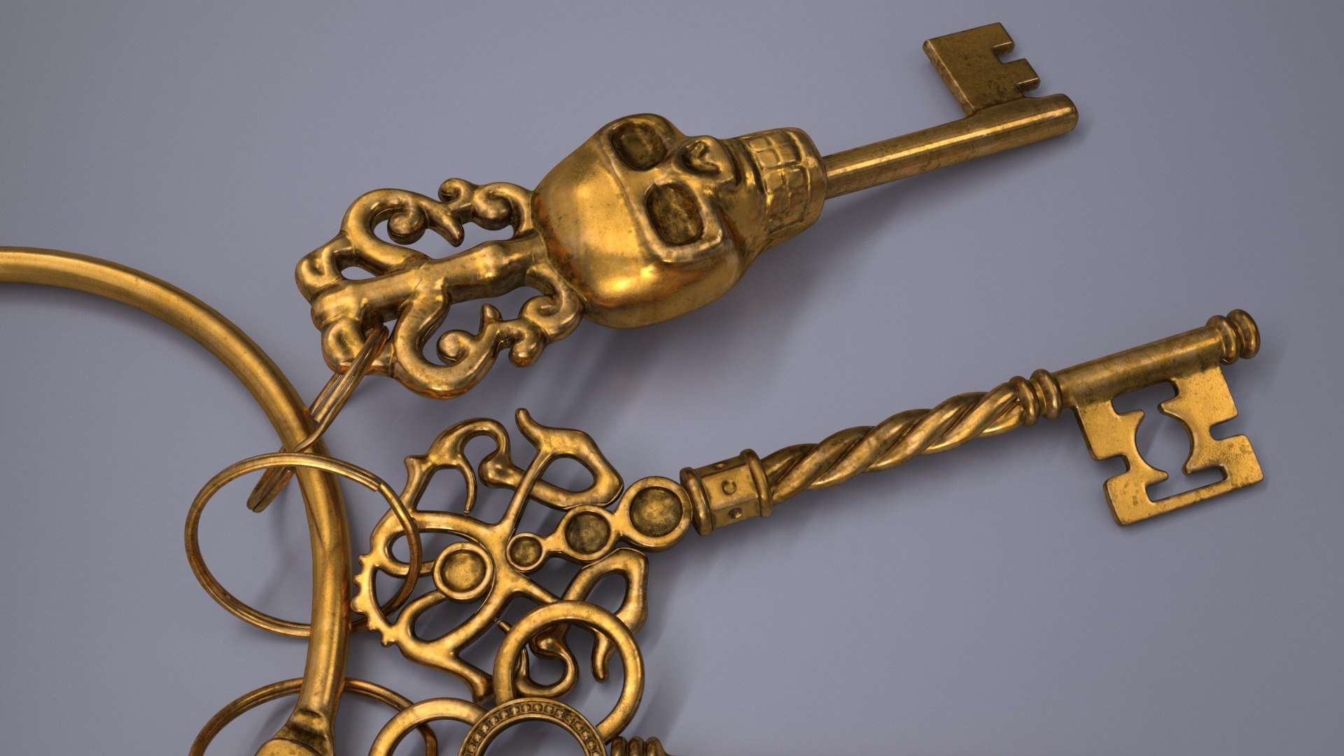 3D Skeleton Keys Bunch Gold Model - TurboSquid 2248093