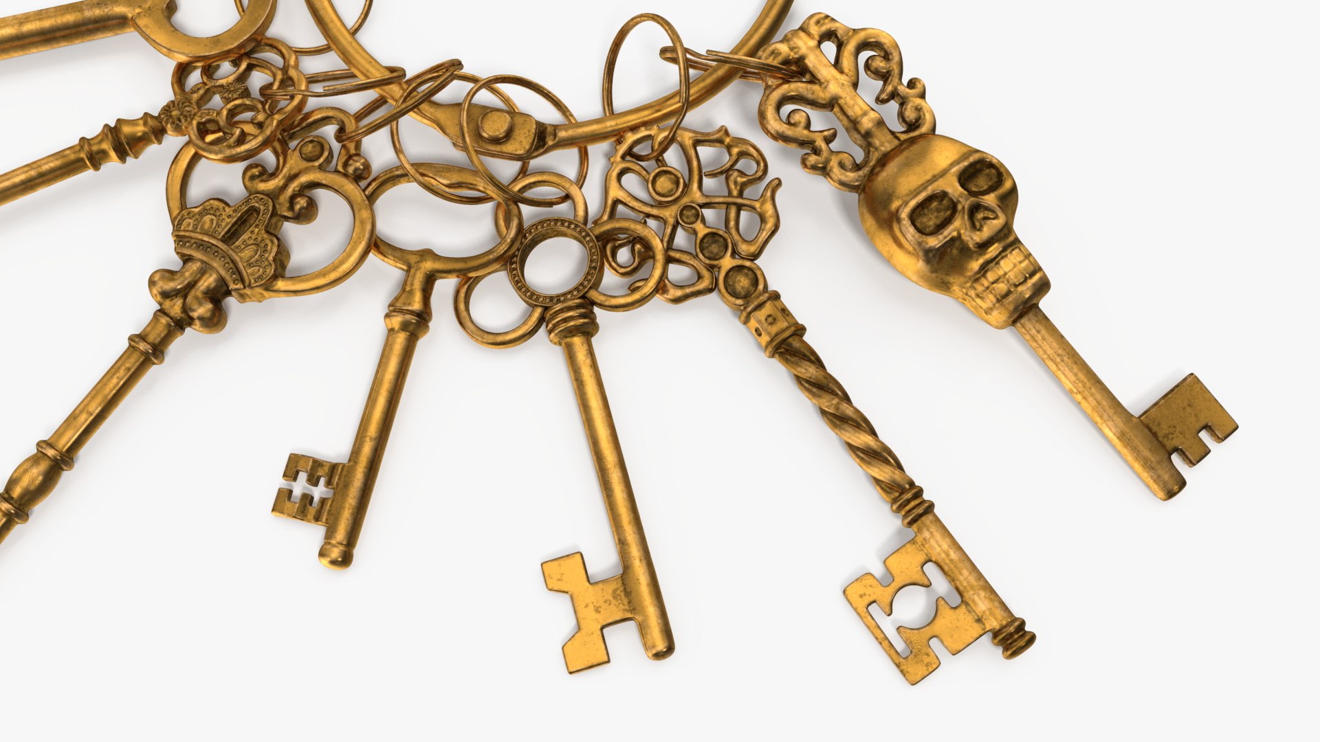 3D Skeleton Keys Bunch Gold Model - TurboSquid 2248093