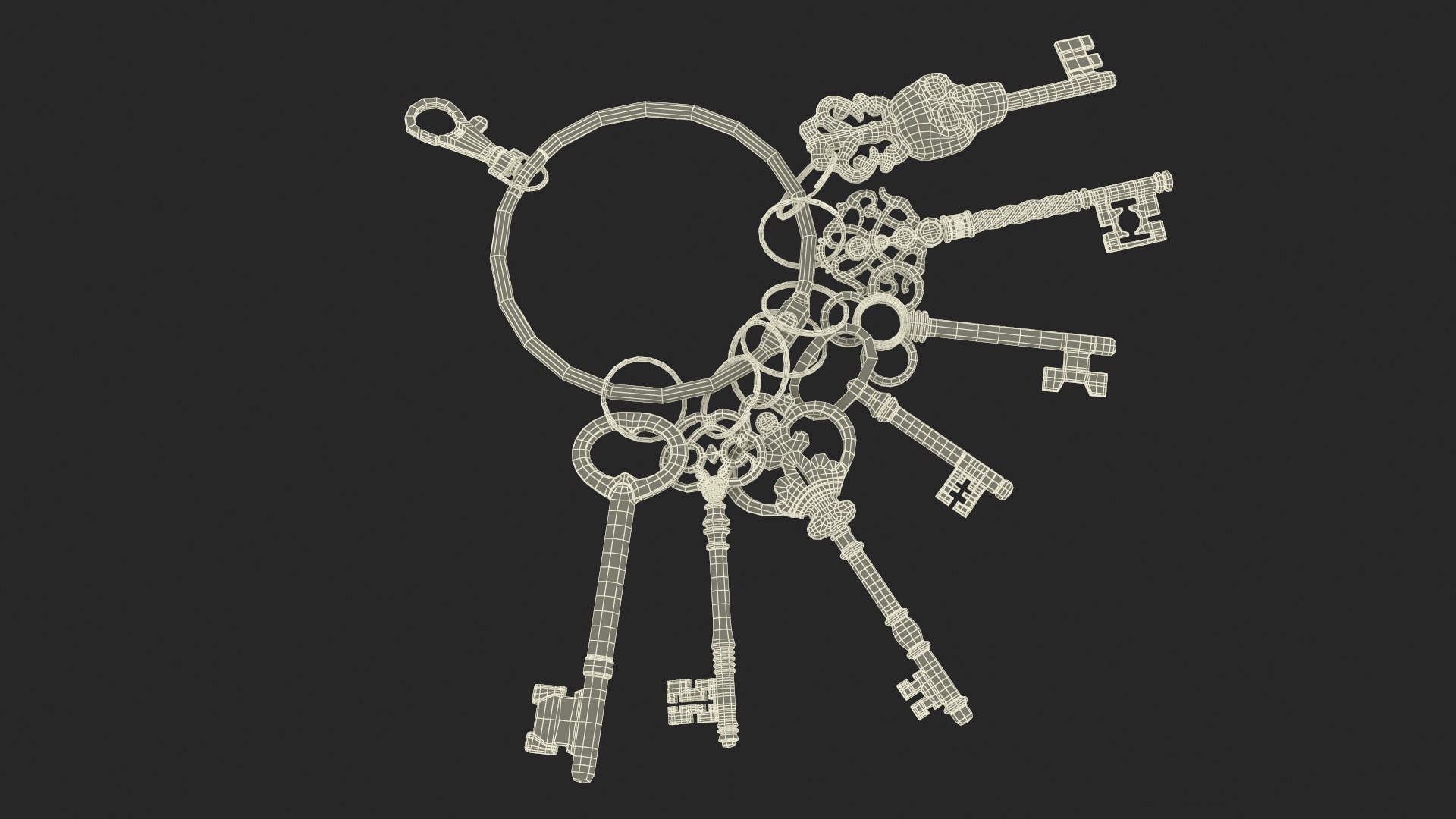 3D Skeleton Keys Bunch Gold Model - TurboSquid 2248093