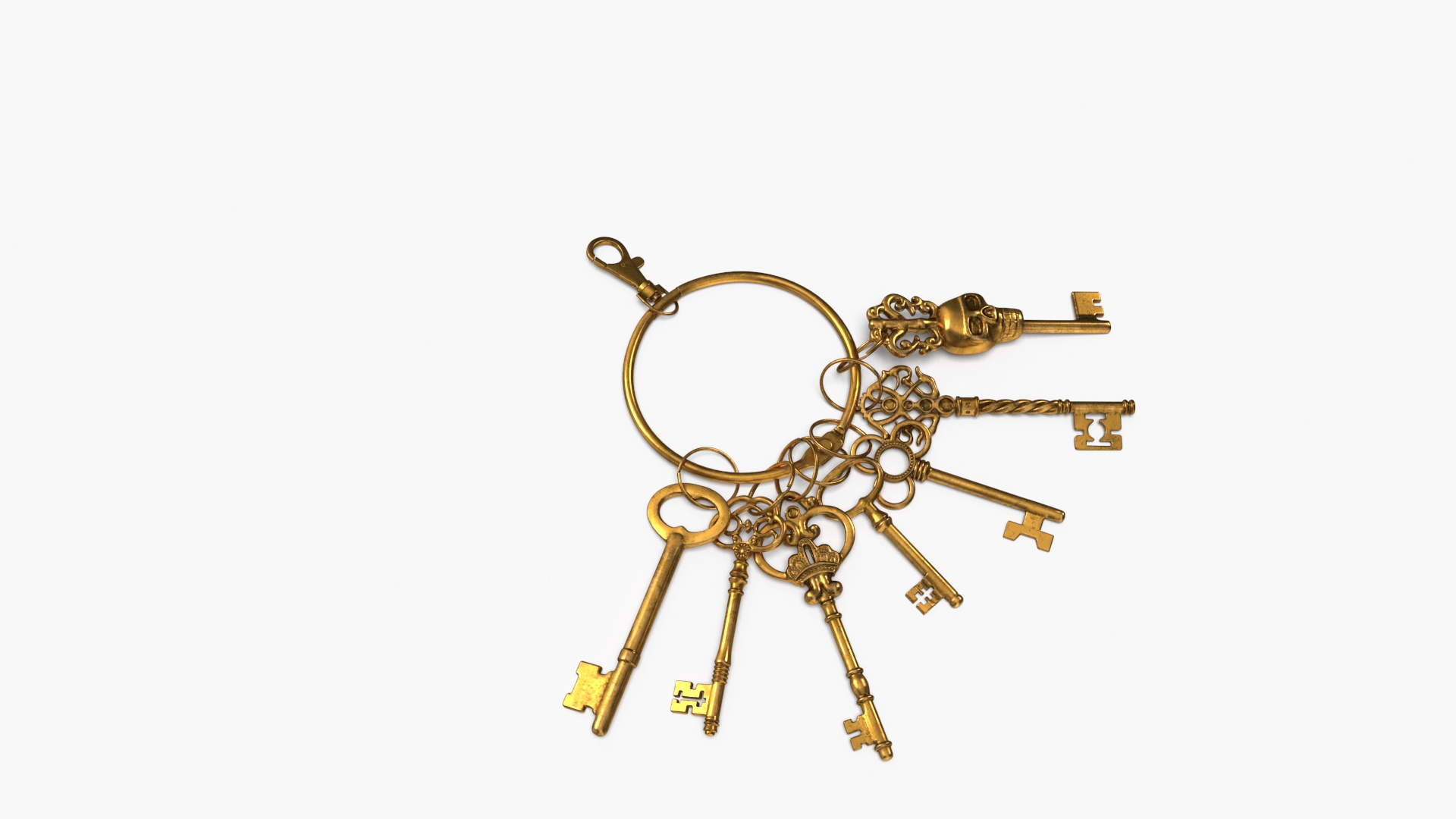 3D Skeleton Keys Bunch Gold Model - TurboSquid 2248093