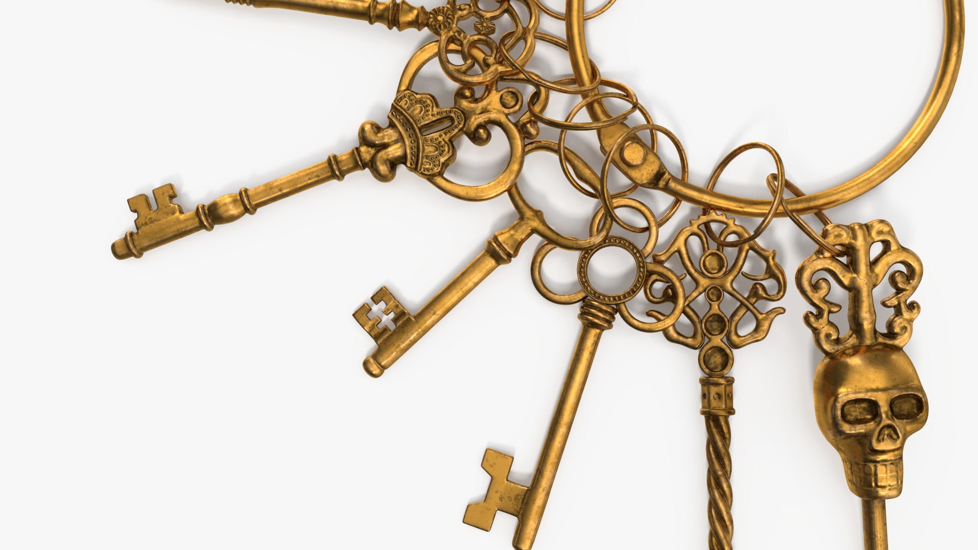 3D Skeleton Keys Bunch Gold Model - TurboSquid 2248093