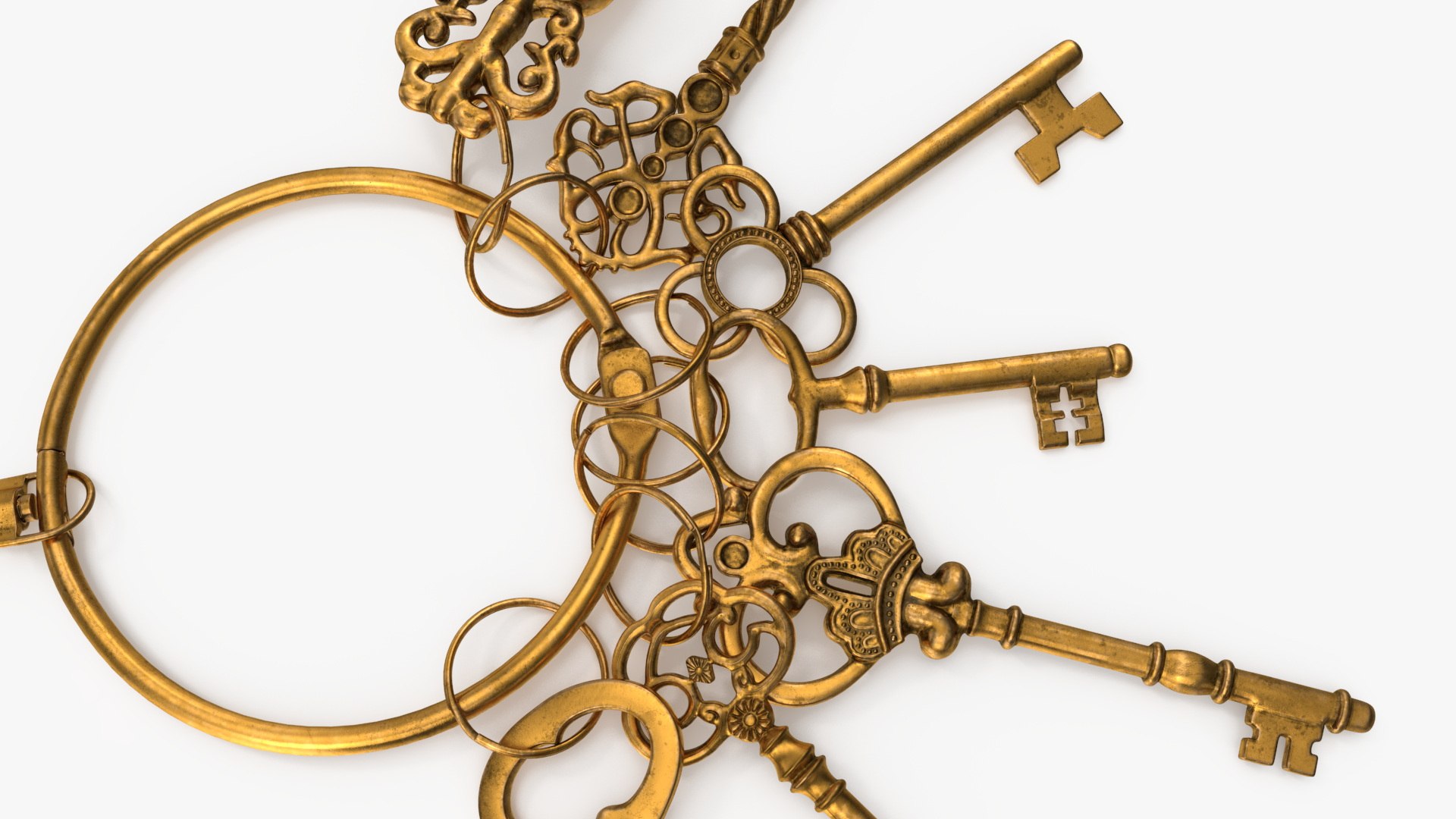 3D Skeleton Keys Bunch Gold Model - TurboSquid 2248093
