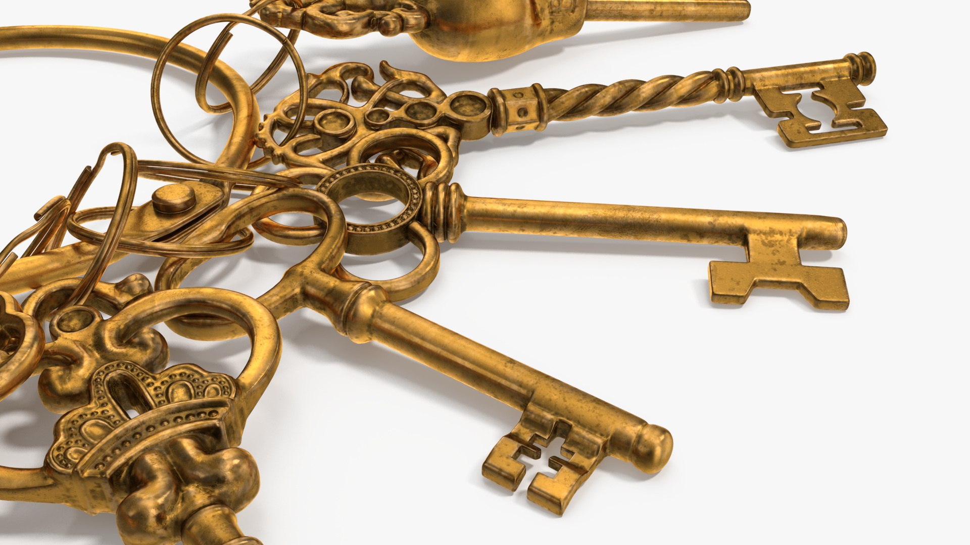 3D Skeleton Keys Bunch Gold Model - TurboSquid 2248093