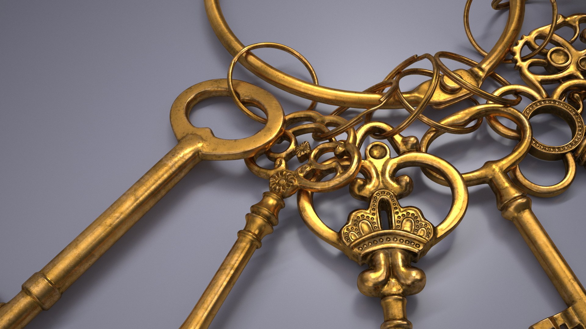 3D Skeleton Keys Bunch Gold Model - TurboSquid 2248093