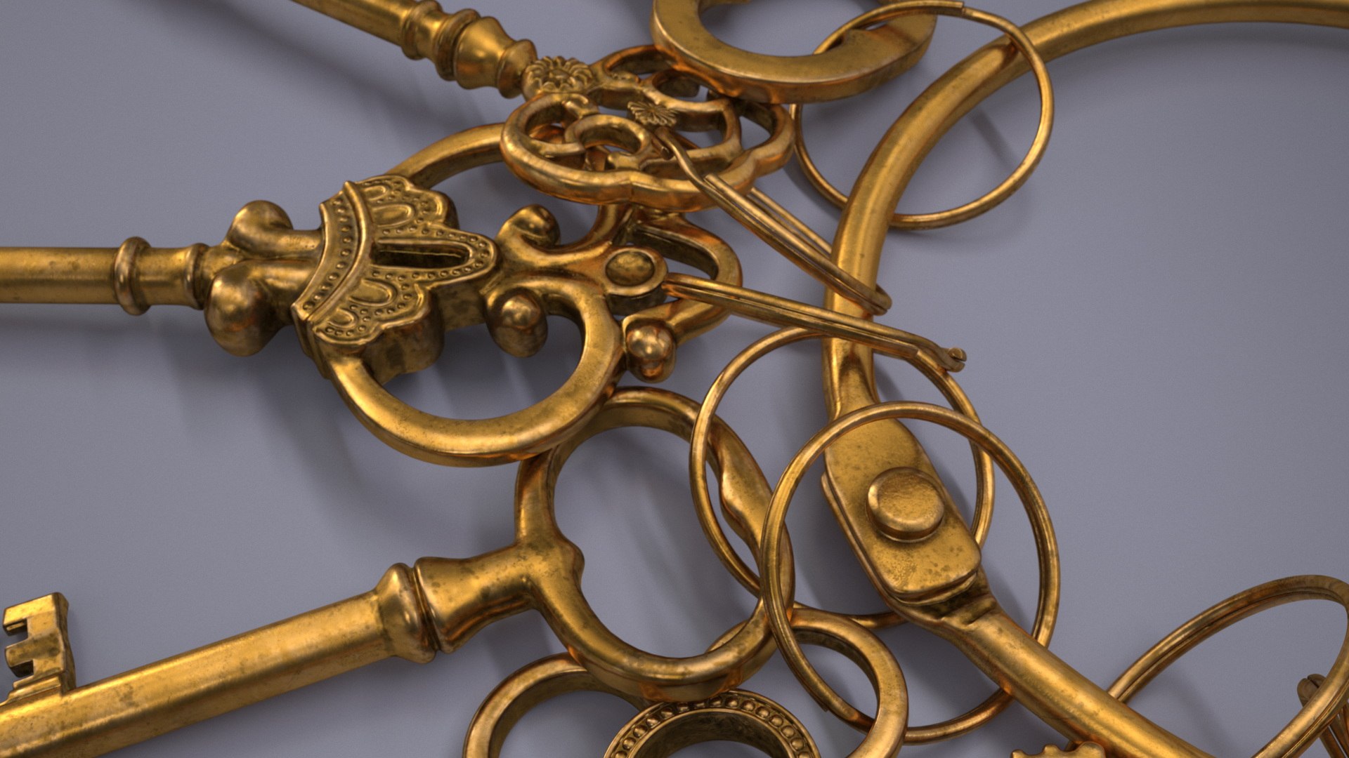 3D Skeleton Keys Bunch Gold Model - TurboSquid 2248093