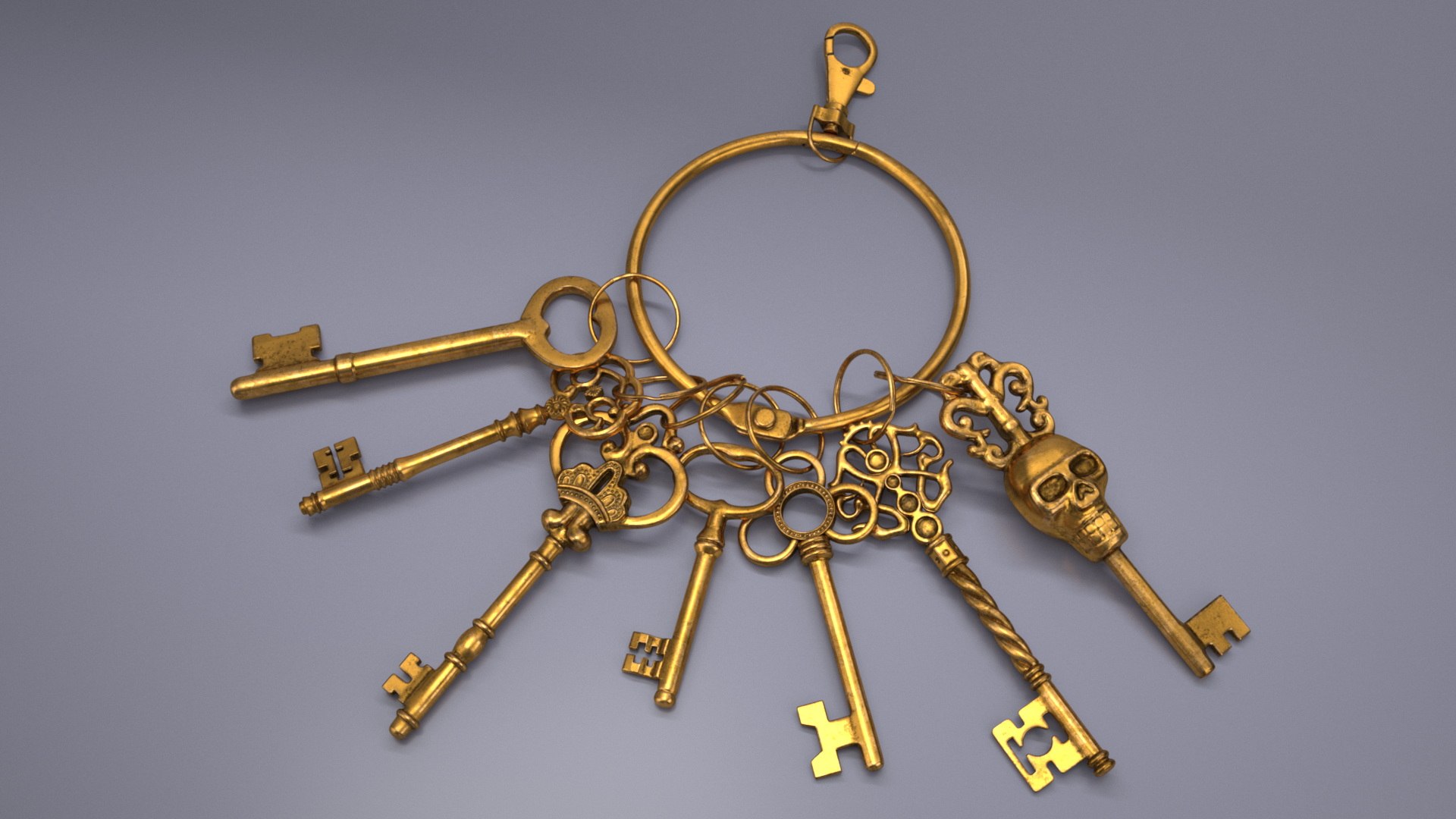 3D Skeleton Keys Bunch Gold Model - TurboSquid 2248093