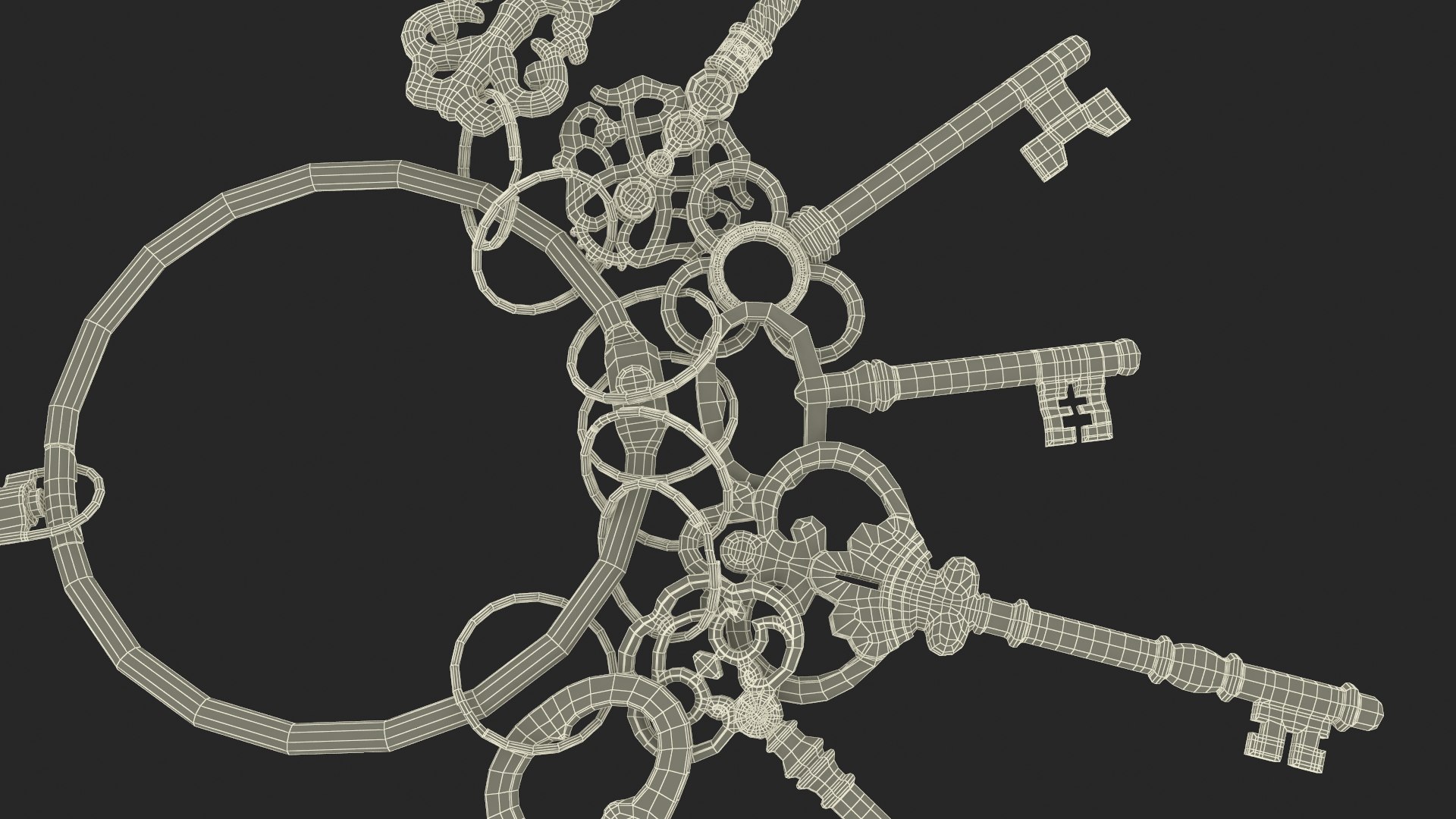 3D Skeleton Keys Bunch Gold Model - TurboSquid 2248093