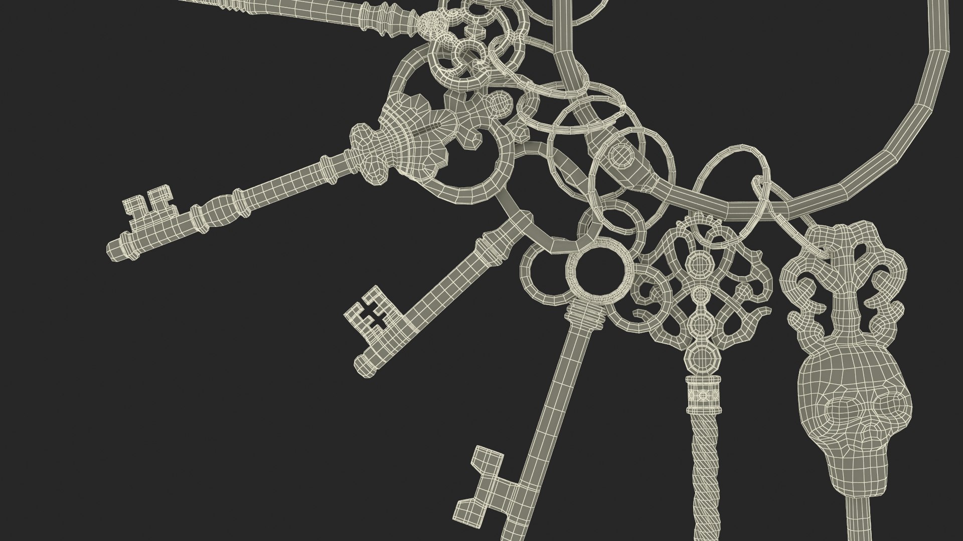 3D Skeleton Keys Bunch Gold Model - TurboSquid 2248093