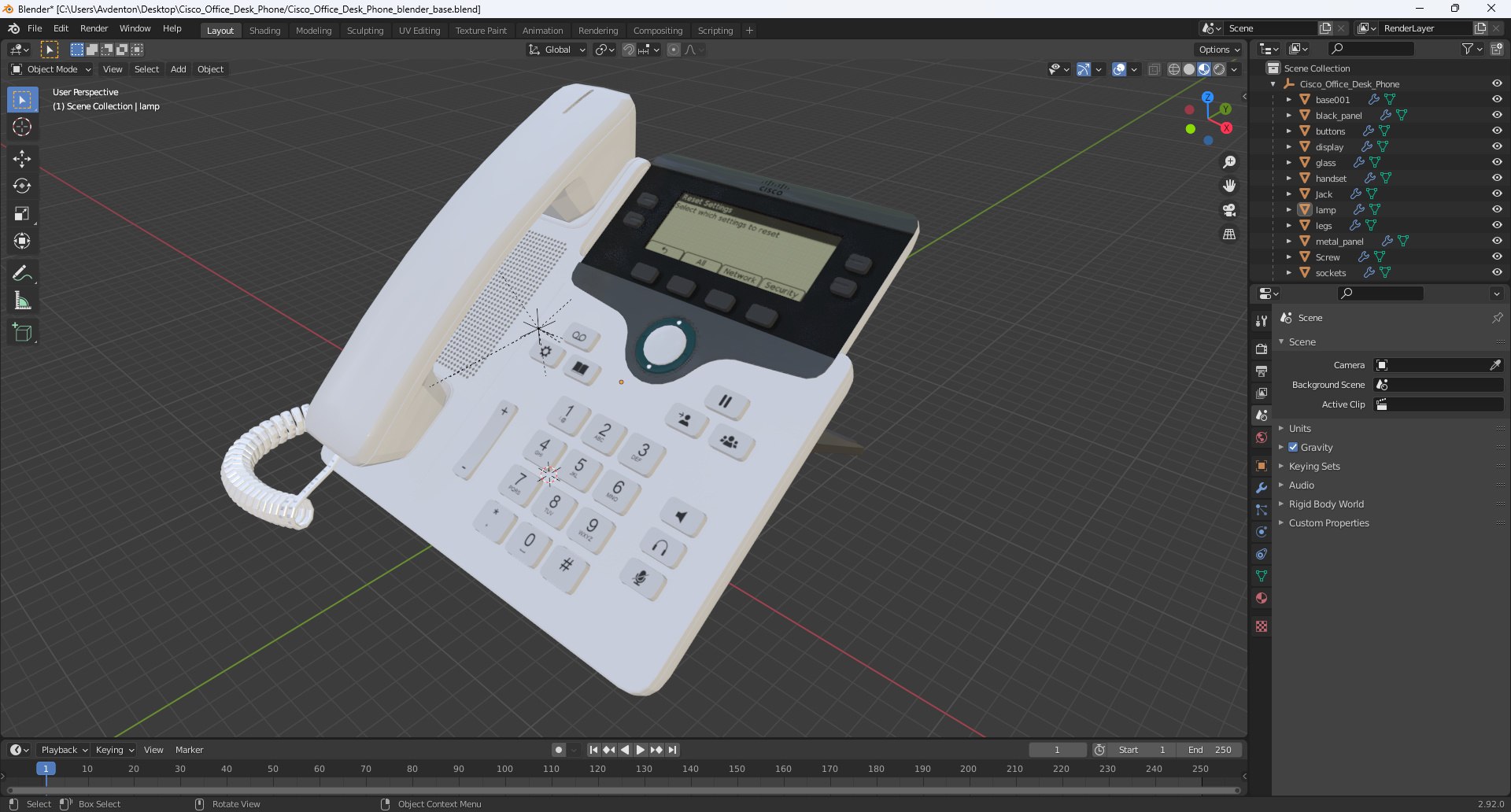 Cisco Office Desk Phone 3D Model - TurboSquid 2279306