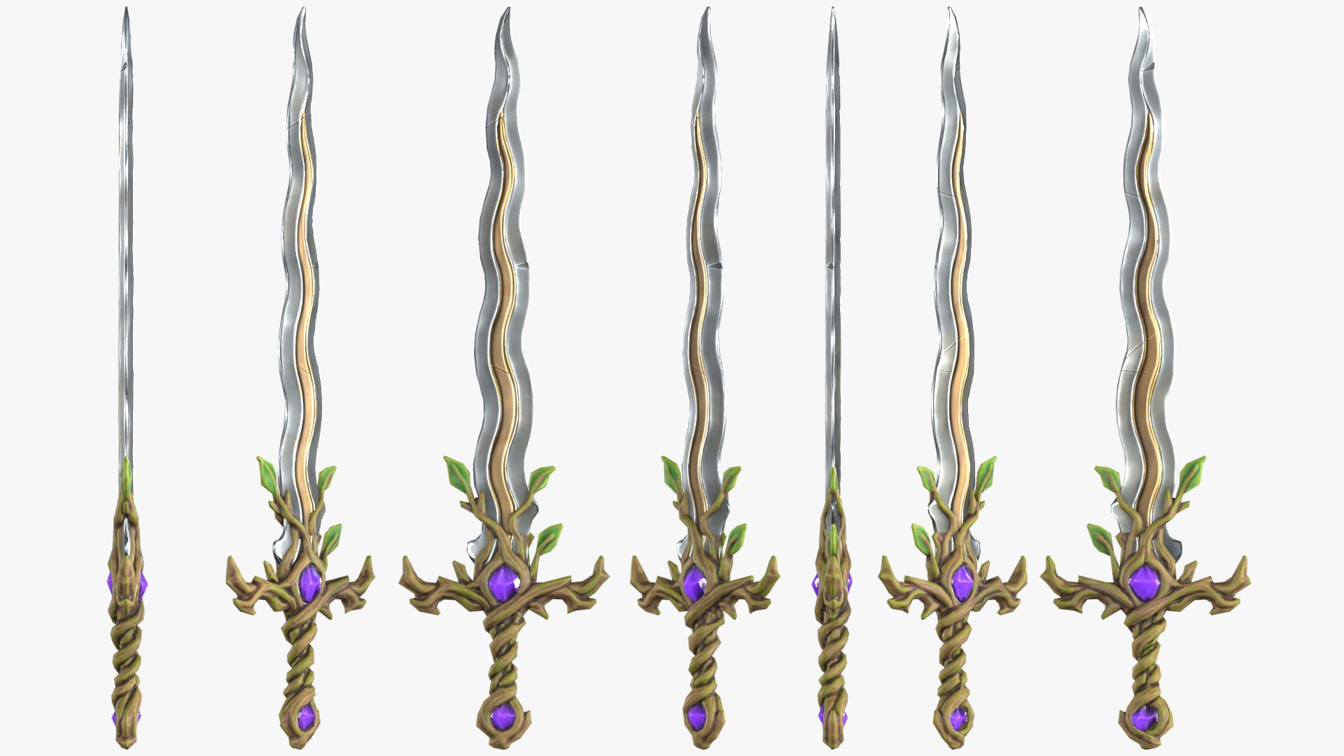 Stylized Fantasy RPG Weapon Sword Flamberge Claymore Broadsword Buster ...