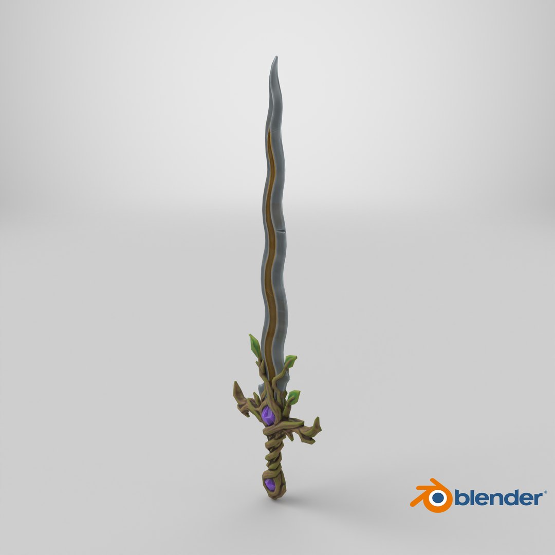 Stylized Fantasy RPG Weapon Sword Flamberge Claymore Broadsword Buster ...
