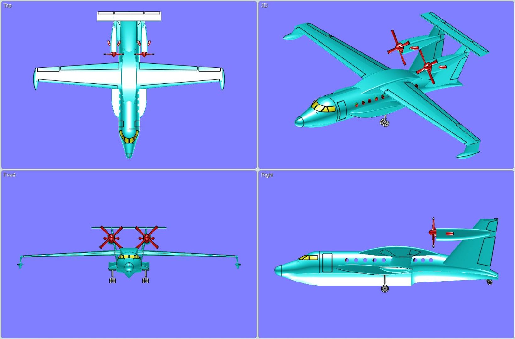 3d Beriev Aircraft Solid Assembly
