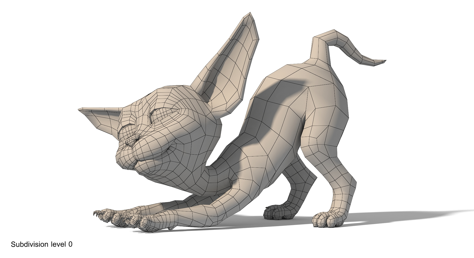 cat character rig 3d model