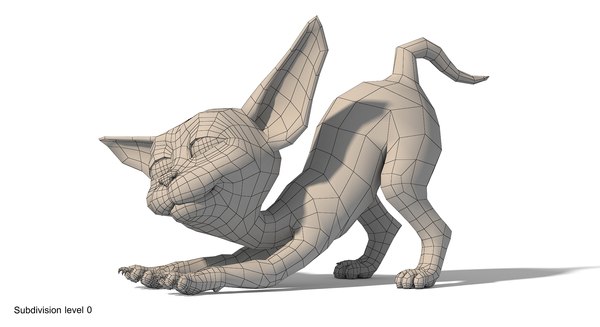 cat character rig 3d model