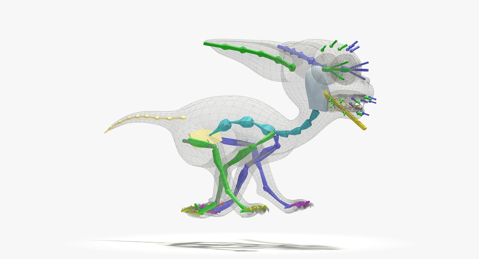 cat character rig 3d model