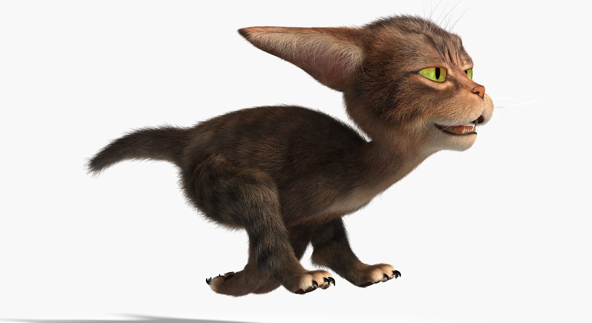 cat character rig 3d model