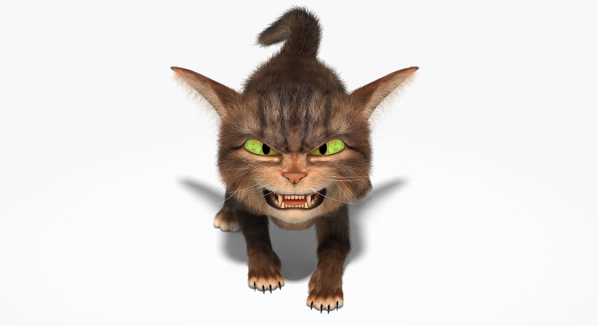 cat character rig 3d model