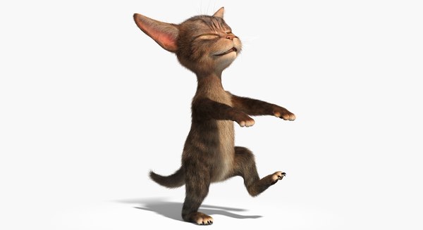 cat character rig 3d model