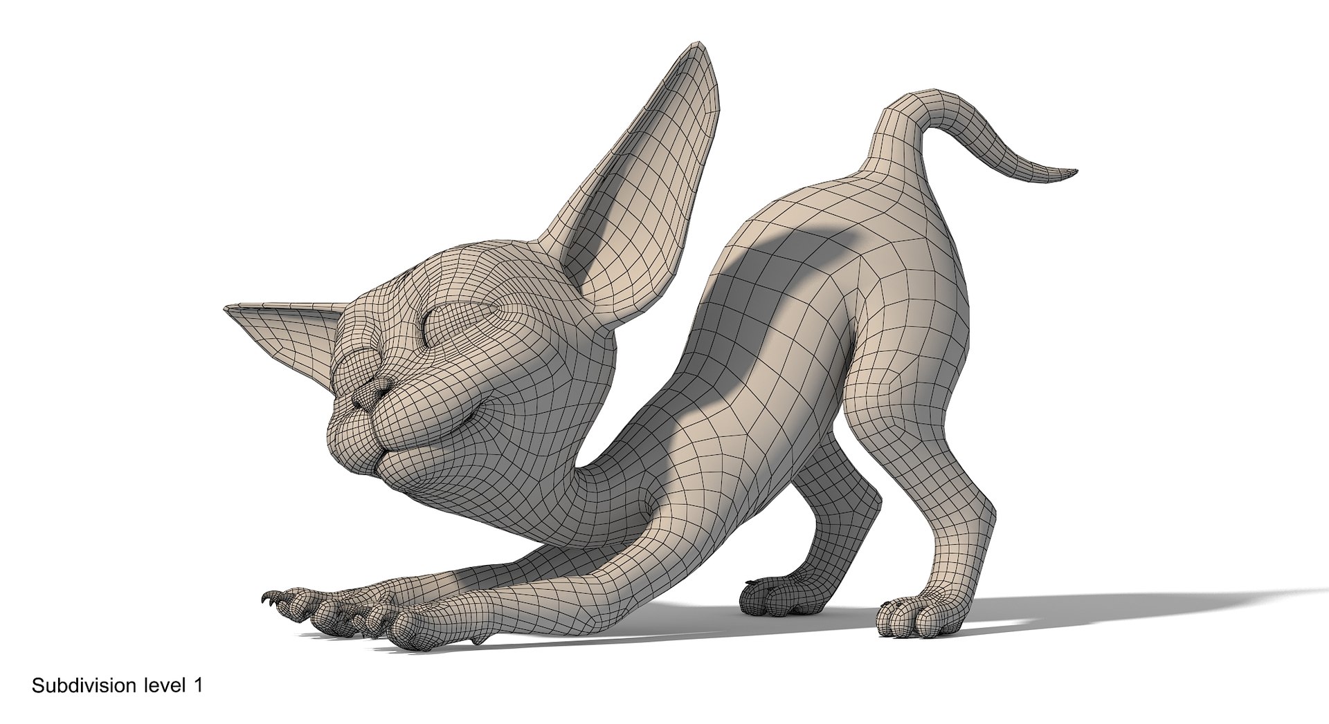 cat character rig 3d model