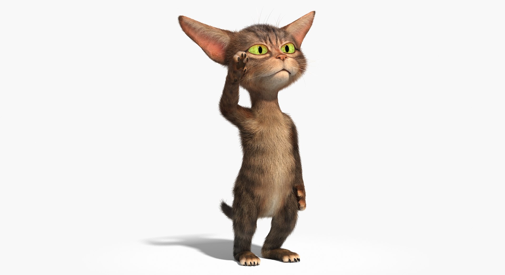 cat character rig 3d model
