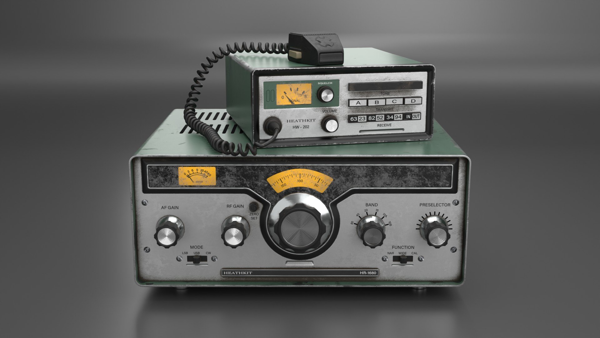 3D VIntage Heathkit HR-1680 Ham Radio Receiver - TurboSquid 2339333