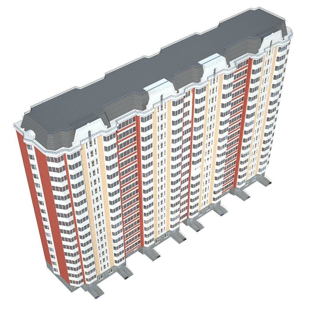 3d P-44 T Moscow Building Model
