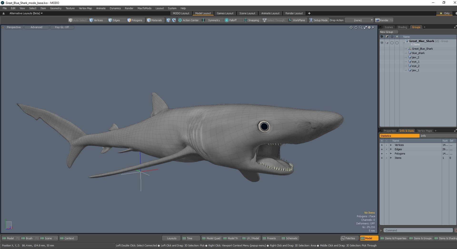 Great Blue Shark 3D Model - TurboSquid 2236296