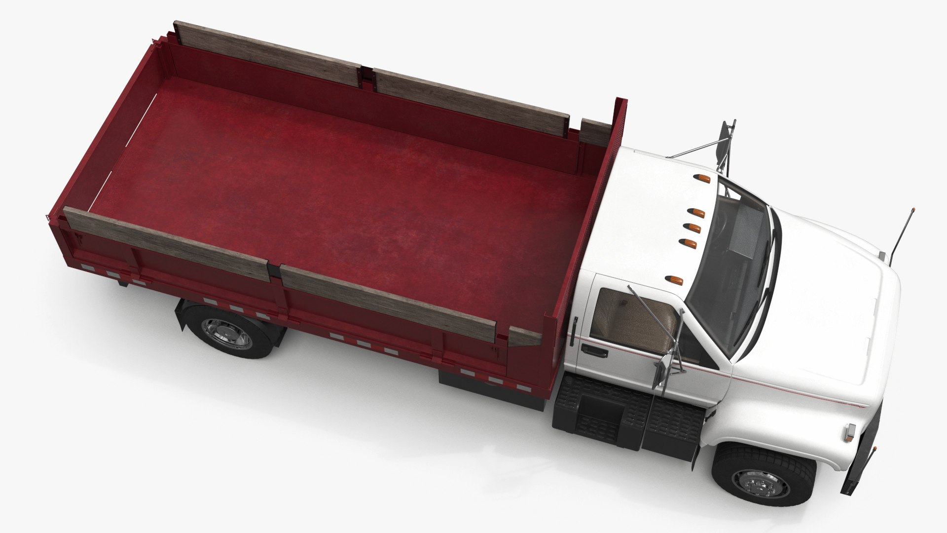 3D Chevrolet Kodiak C6500 Flatbed Truck White-Red - TurboSquid 2486533
