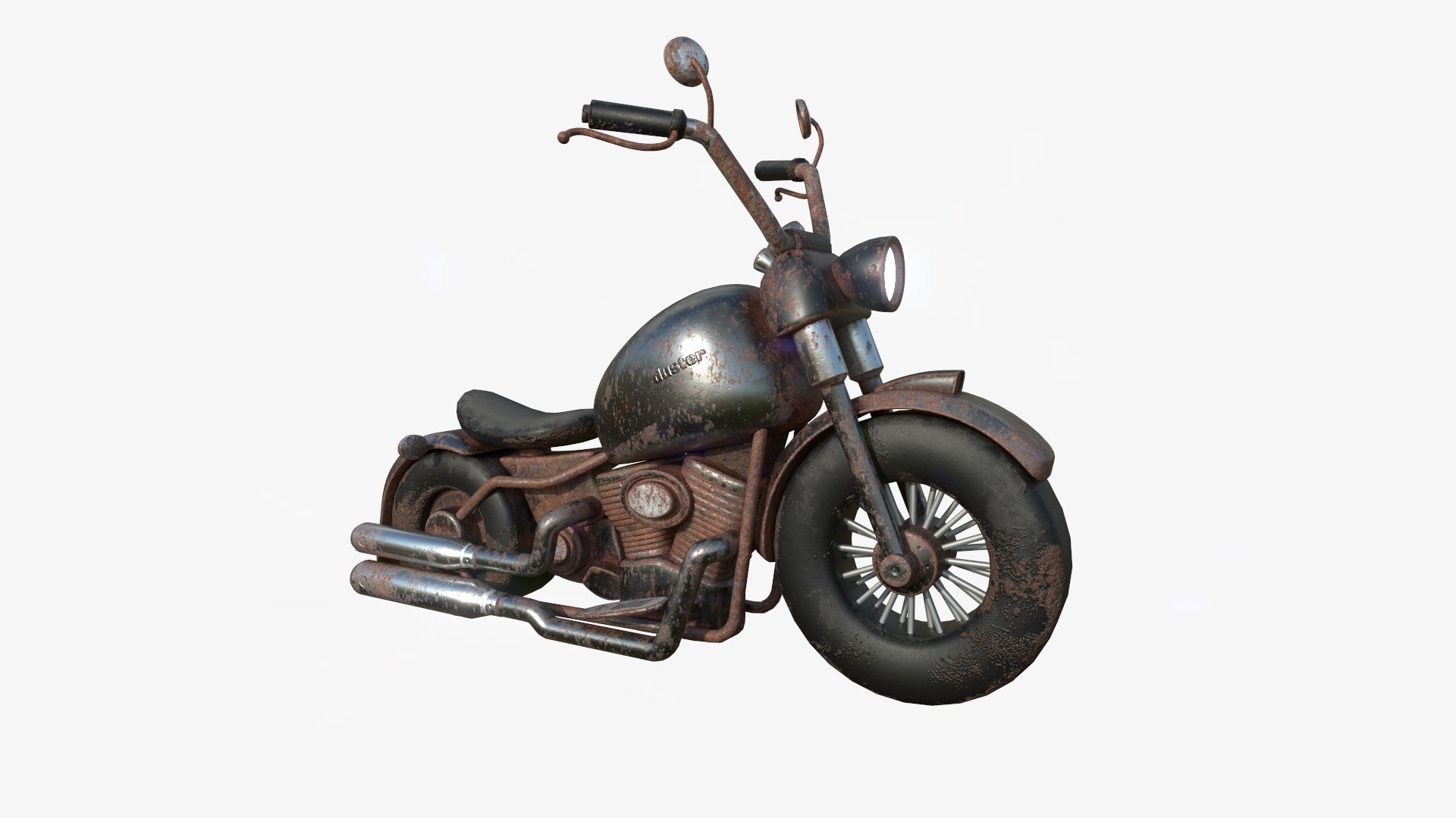 Motorcycle Cartoon A20 Rust - Custom Vehicle Design Model - TurboSquid ...