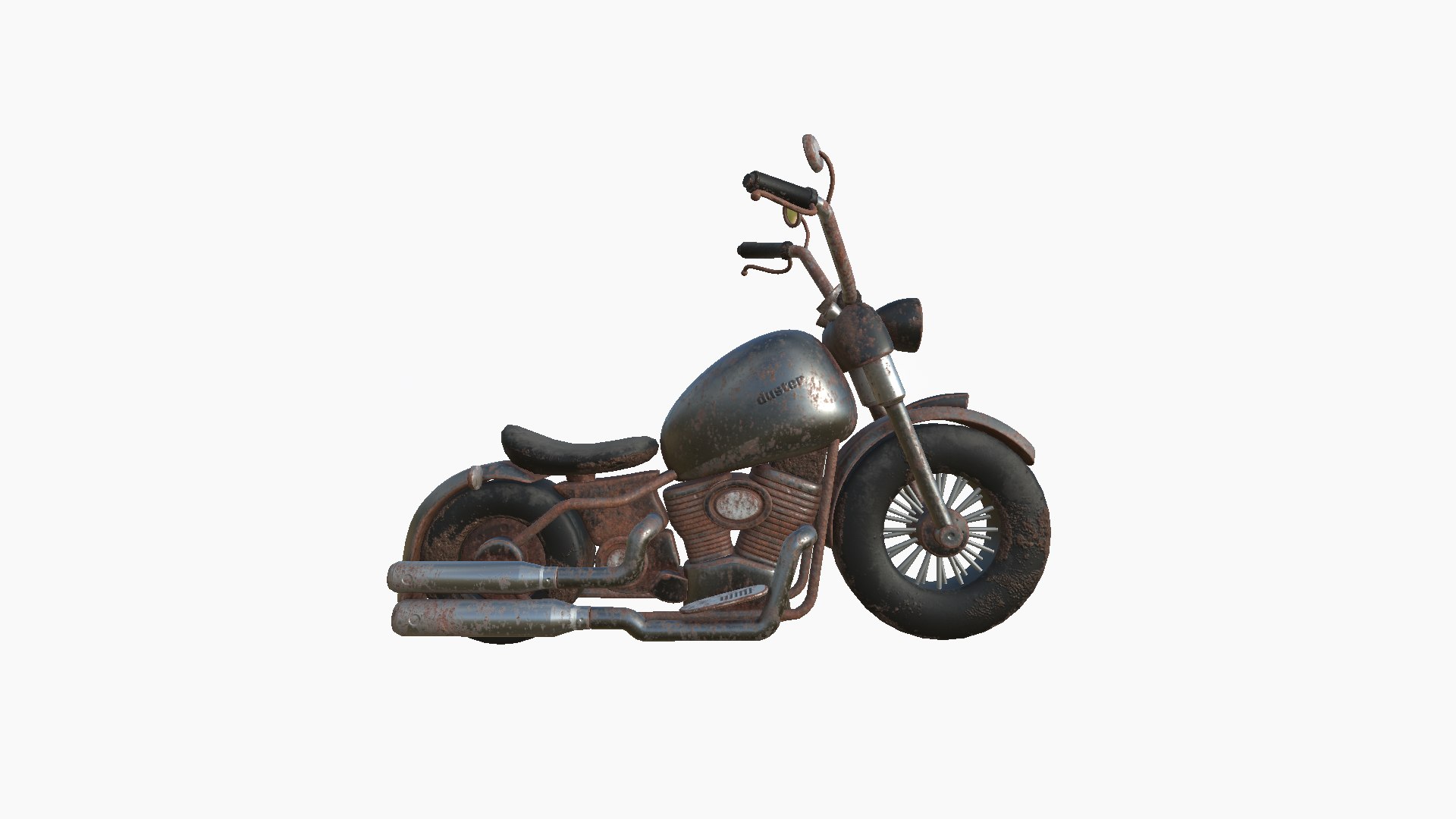 Motorcycle Cartoon A20 Rust - Custom Vehicle Design model - TurboSquid ...