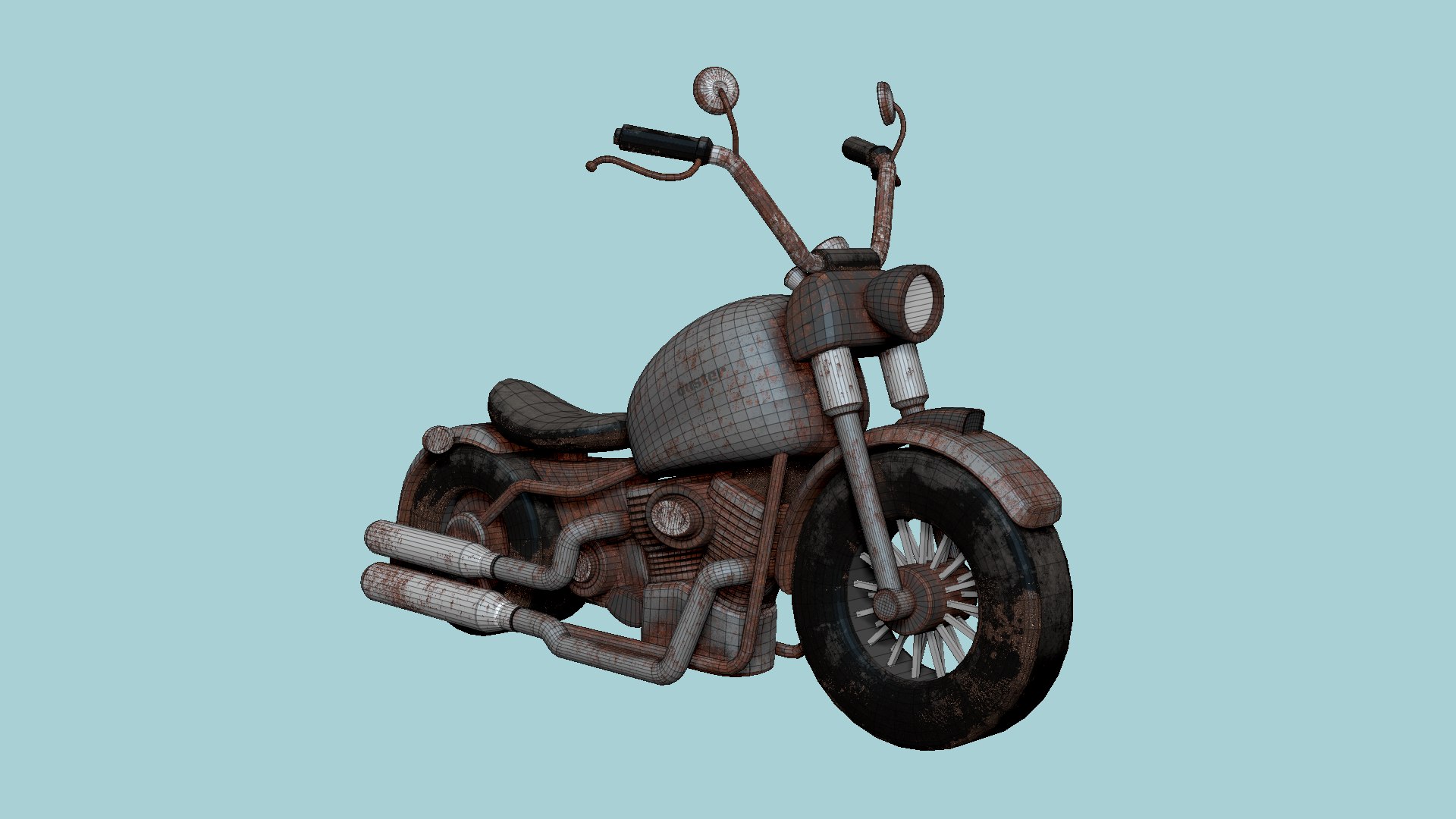 Motorcycle Cartoon A20 Rust - Custom Vehicle Design Model - TurboSquid ...