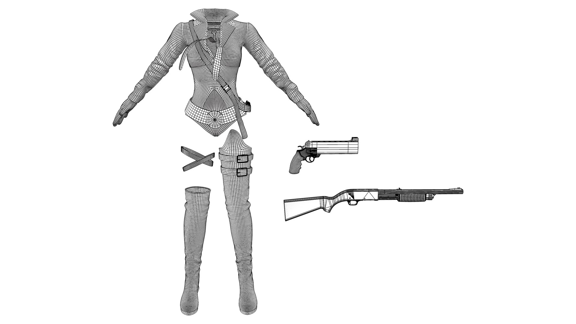 Cyber Cop Full Outfit 3D Model - TurboSquid 1980993