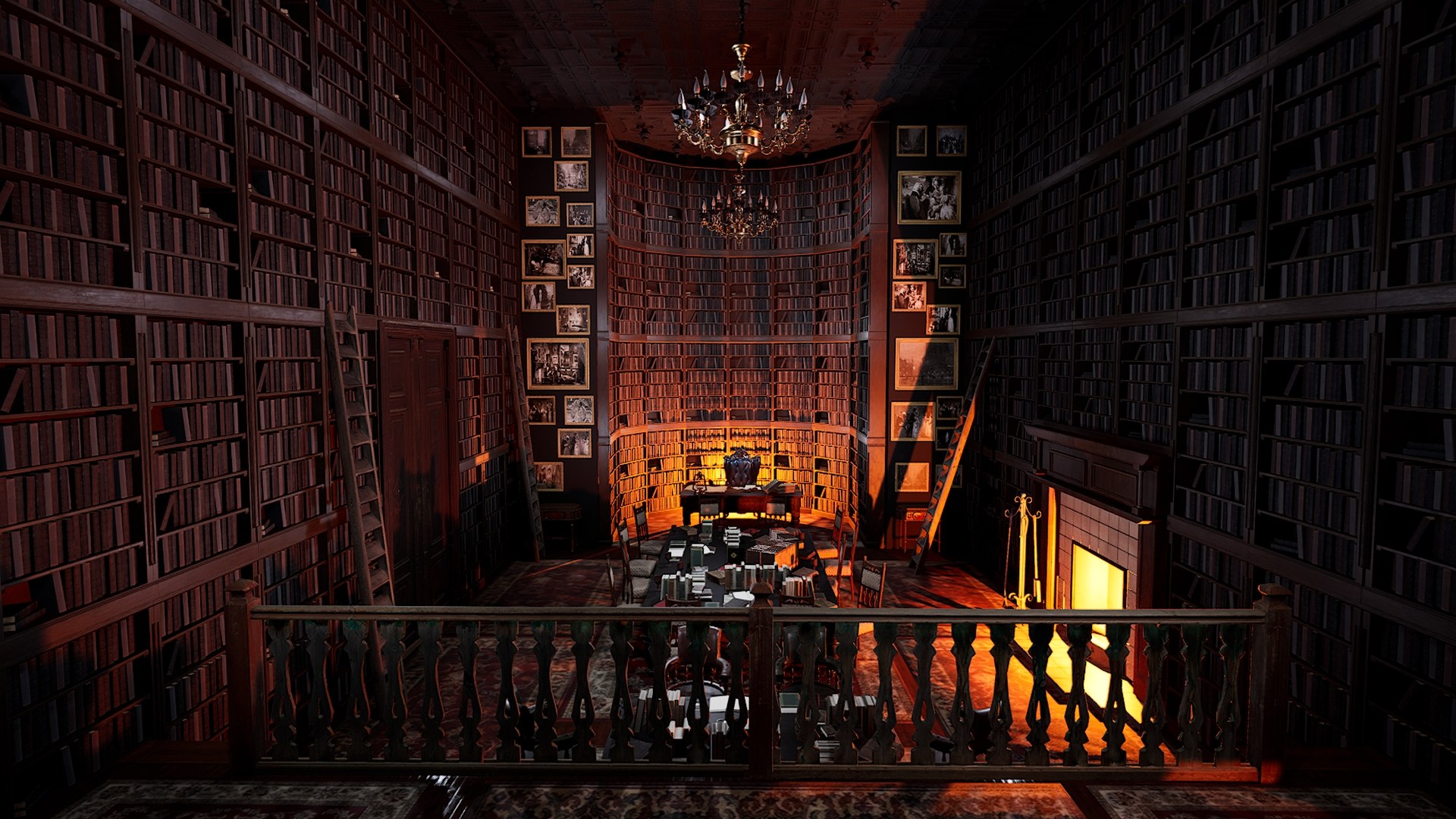 3D Unique Style Gothic And Victorian Library And Athenaeum Model ...