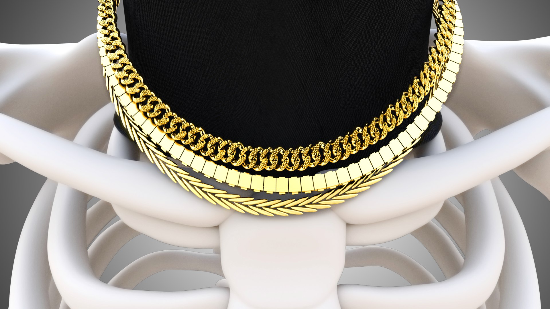3D Skeleton 3D Model Gold Chain - TurboSquid 1958333