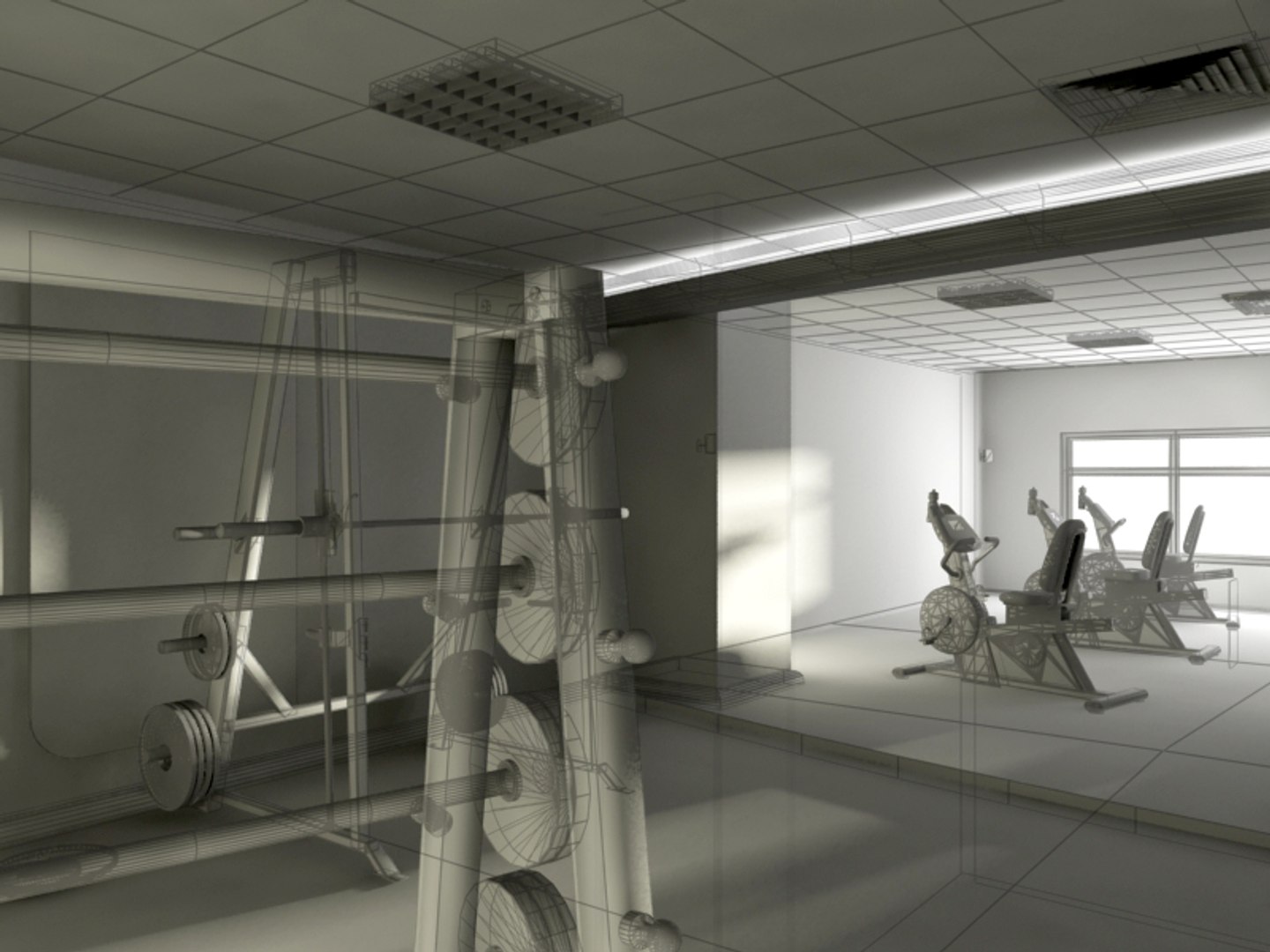 Gym 02 Equipment 3d X