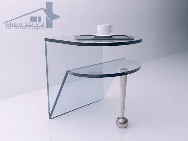 modern design glass table 3d max
