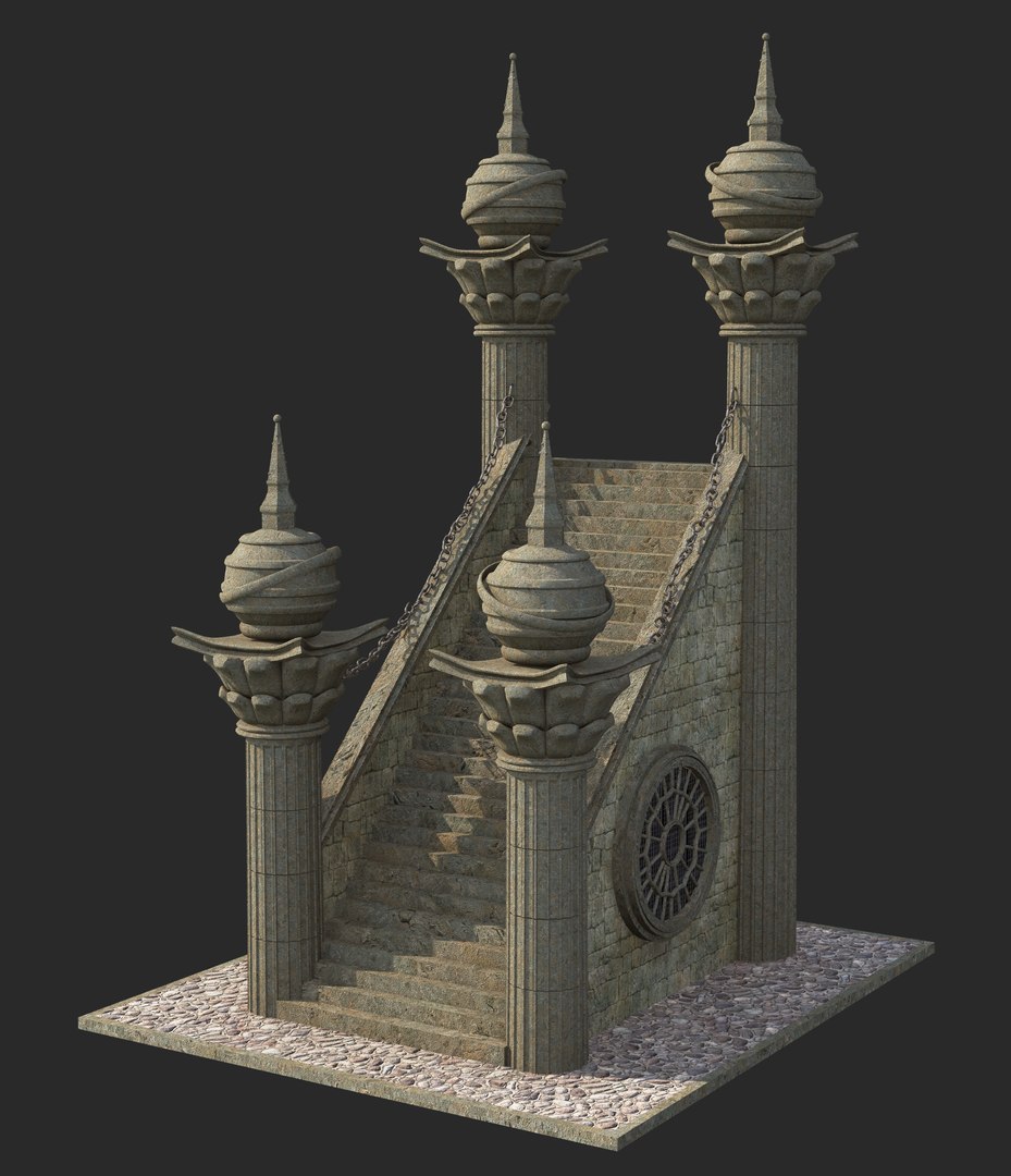 3D Fantasy Ancient Stairs - TurboSquid 1935693